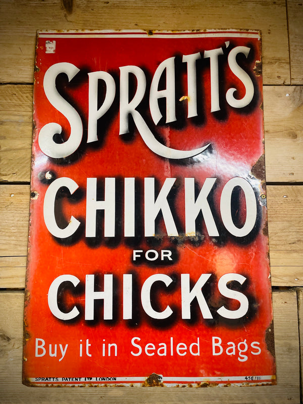 Spratts Enamel Sign - Stax Reclamation