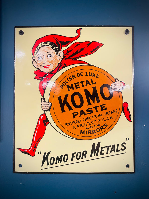 Metal Komo Enamel Sign - Stax Reclamation
