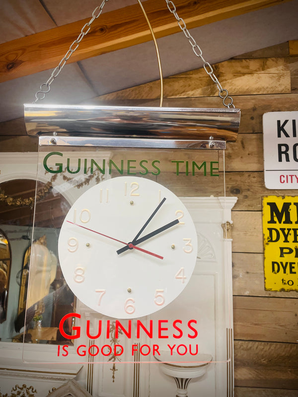 Guinness Time Hanging Advertising Clock - Stax Reclamation